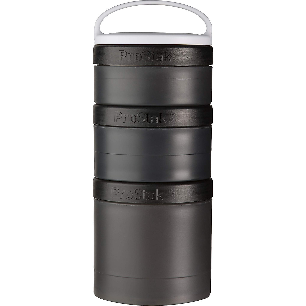 BlenderBottle ProStak Twist n’ Lock Storage Jars Expansion 3-Pak with Removable Handle, 100cc+150cc+250cc, Black