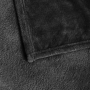 BEDELITE Fleece Blankets Black Throw Blankets for Couch & Bed, Plush Cozy Fuzzy Blanket 50" x 60", Super Soft & Warm Blankets for Spring and Summer