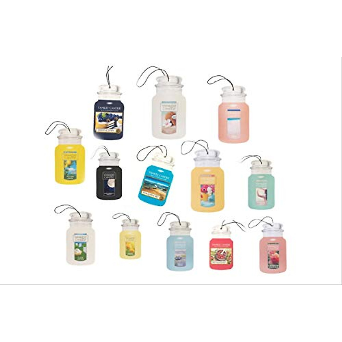Yankee Candle Car Jars 6 Assorted Variety Scents Paperboard Bundle (Spring and Summer)