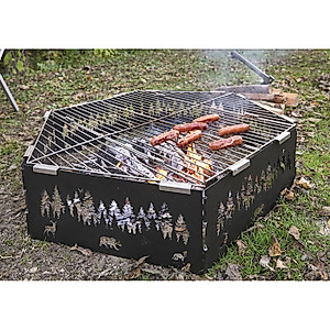 Guide Gear Folding Portable Stainless Steel Grill Grate, Camping Cooking Gear, Campfire Equipment, 36"
