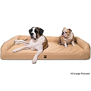 K9 Ballistics Tough Orthopedic XL Extra Large Bolster Dog Bed - Washable, Durable and Water Resistant Dog Bed - Made for Big Dogs, 38"x54", Black