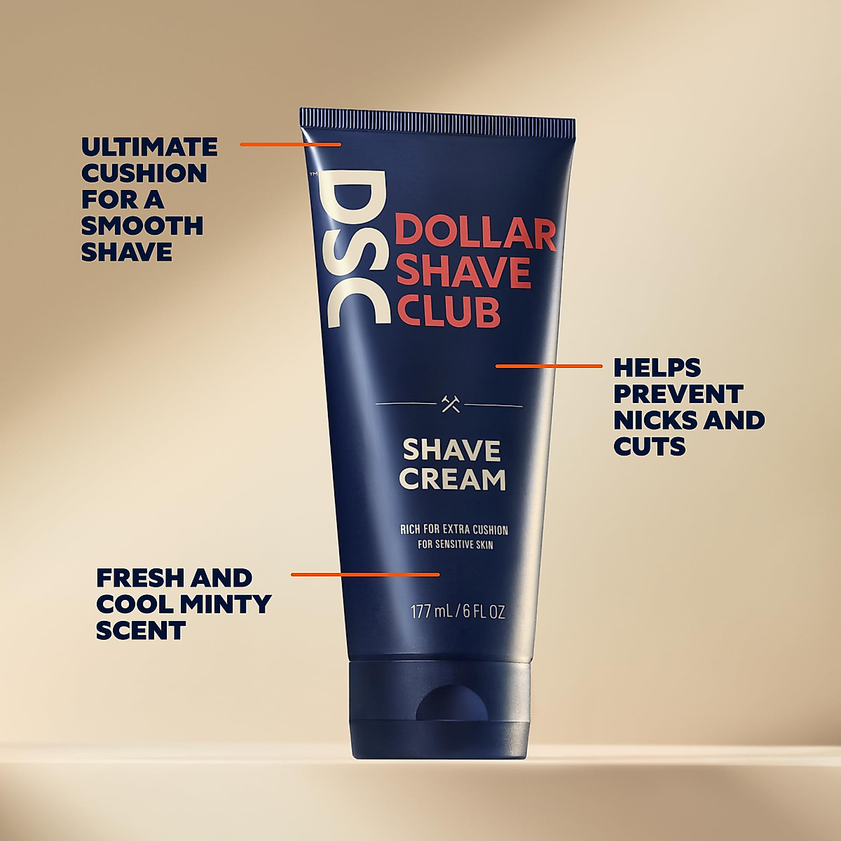 Dollar Shave Club | Shave Cream 6 ounce (2 Pack) | Hydrating Shaving Cream for Sensitive Skin