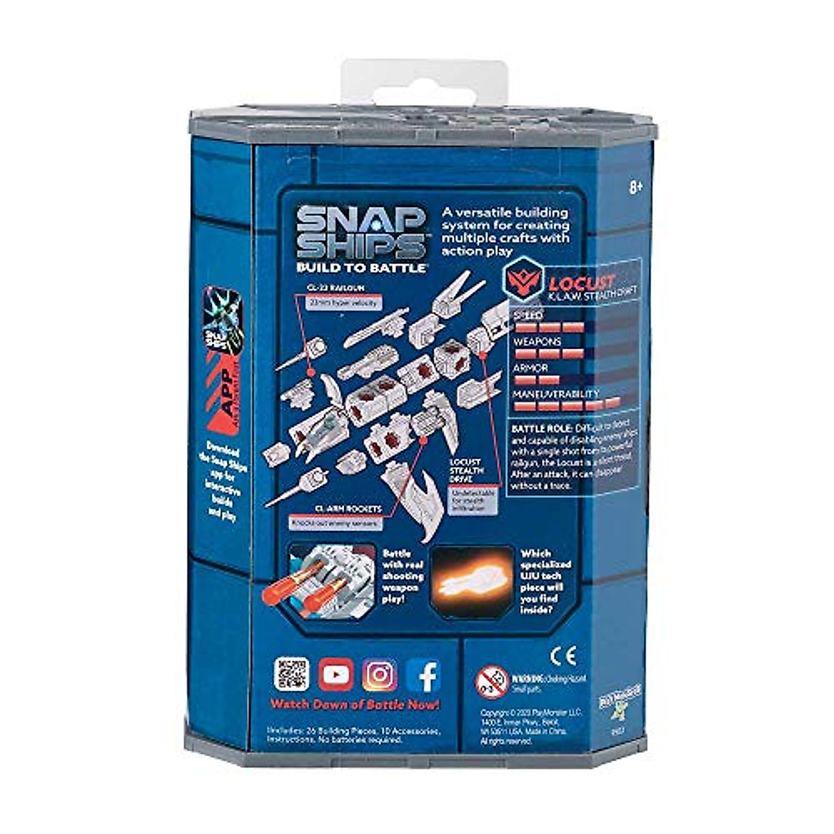 Snap Ships — Locust K.L.A.W. Stealth Craft — Construction Toy for Custom Building and Battle Play — Ages 8+