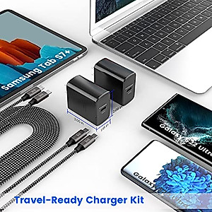45W Super Fast Charger Type C, [2 PACK] 45 Watt USB-C Charger PD/PPS Wall Charging Block for Samsung Galaxy S23 Ultra/S23+/S22 Ultra/S22+/S22/S20 Ultra/Note 10 Plus, Galaxy Tab S8(with 2x 6.6ft Cable)