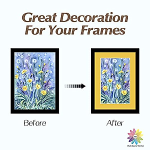 Mat Board Center, Bevel Cut, Acid Free, 4-ply Thickness, White Core Mats - for Pictures, Photos, Framing (Mixed, 5x7 Mats for 4x6 Pictures, 50-Packs)