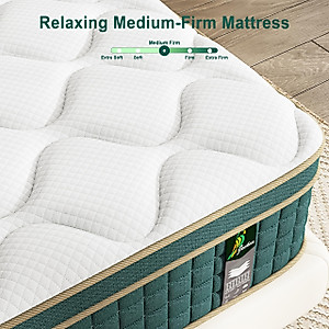 JEEKEA Full Size Mattress in a Box - 14 Inch Full Size Memory Foam Mattress - Hybrid Mattress Full for Back Pain Relief - Medium Firm Full Bed Mattress with Motion Isolation & Strong Edge Support