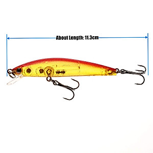 WANBY Proven Explosive Color Special Minnow Swimbait Vibrating Jigging Freshwater Saltwater Fishing Lures with Hook Fishing Tackle for Trout Bass Salmon