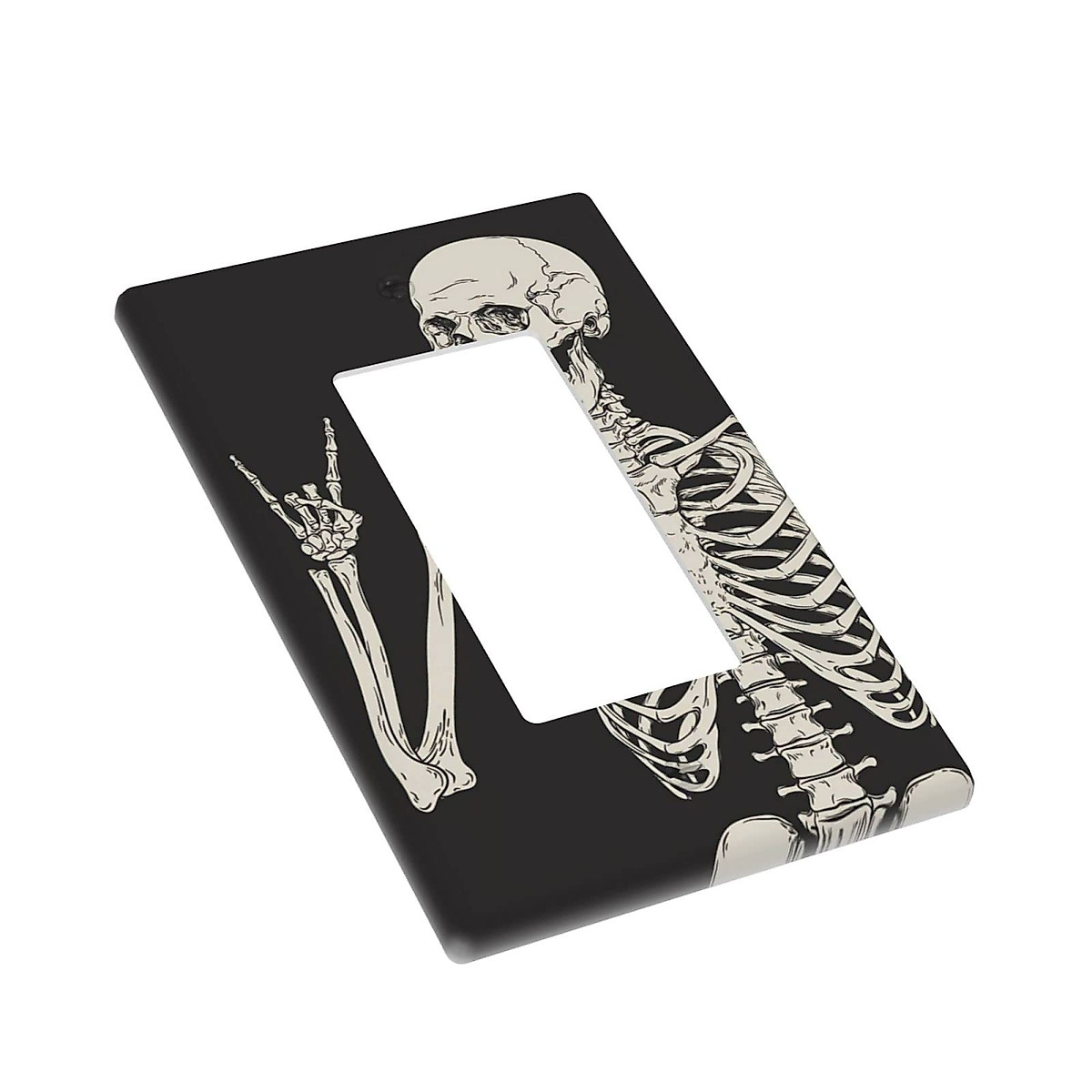 Skeleton Skull Single Rocker Light Switch Cover Wall Plate Decorative Outlet 1 Gang Faceplate for Kids Girls Bedroom Kitchen Funny Room Decor 4.40" X 2.70"