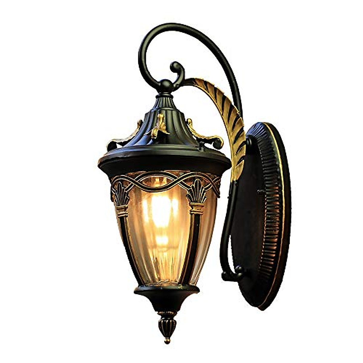 PEHUB Outdoor Wall Light Fixture, Industrial Vintage Sweep Black Metal ...
