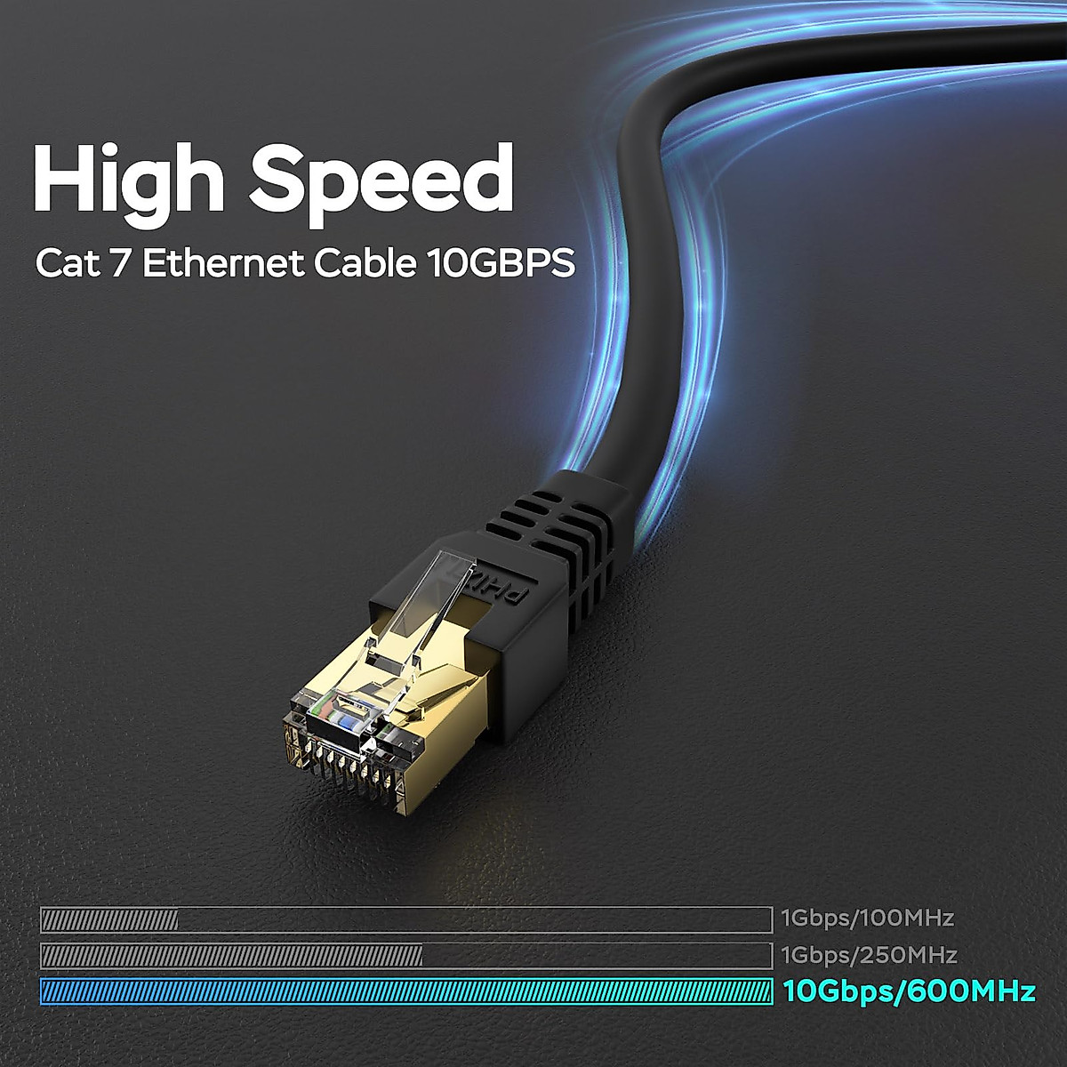 Cat 7 Ethernet Cable 100 ft, Long Ethernet Cable 200Ft 300Ft 400Ft For Outdoor&Indoor, Buried-able Cat7 Ethernet Cable With 10 Gigabit 600MHz (SFTP) with OFC, for Router, Modem, PC, Gaming, PS5, Xbox