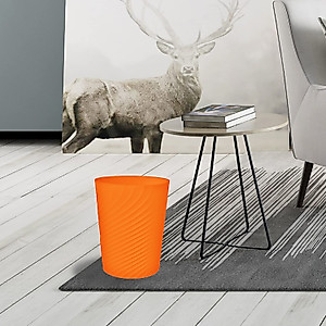 DAJITRE 1.8 Gallon Small Trash Can Wastebasket Recycling Bin Slim Profile for Compact Spaces Bathroom, Office, Bedroom, Kitchen (1.8 Gallon, Orange)