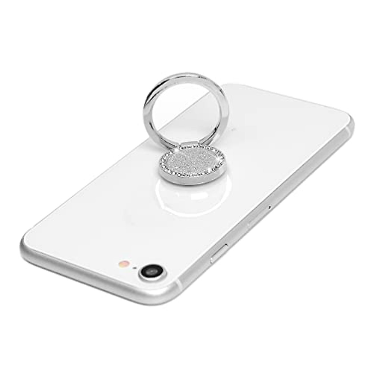 Mavis's Diary Bling Cell Phone Ring Stand Holder, Universal 360 Rotation Metal Buckle Tablet Finger Grip Kickstand Compatible with iPhone Galaxy LG Google Moto All Smartphones(Silver)