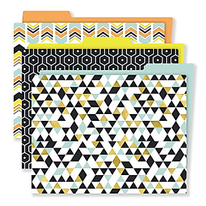 Carson Dellosa Aim High Decorative File Folders—11.75" x 9.5" Multi-Pattern Colored File Folders for Filing Cabinet, Office or Classroom File Organization (6-Pack)