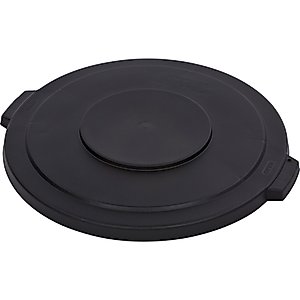 Carlisle FoodService Products CFS 34103303 Bronco Round Waste Container Lid, 22.5" Length, 22.5" Width, 2.13" Height, Polyethylene (LLDPE), Black, 32 gal (Pack of 4)