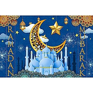 Ramadan Backdrop,7x5Ft Ramadan Mubarak Sign Backdrop for Muslim, Ramadan Mubarak Decorations for Home,Ramadan Decorations for Wall Background