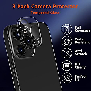 Ferilinso Designed for iPhone 13 Pro Max Camera Lens Protector, Designed for iPhone 13 Pro Camera Lens Protector, 3 Pack 9H Tempered Glass, Night Shooting Mode, Case Friendly, High Definition
