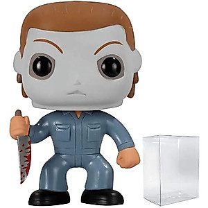POP Halloween - Michael Myers Funko Vinyl Figure (Bundled with Compatible Box Protector Case), Multicolored, 3.75 inches