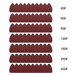 Miady 140mm Mouse Detail Sander Sandpaper Sander Pads, 40 60 80 120 180 240 400 Assorted Grits Mouse Sandpaper - Pack of 70