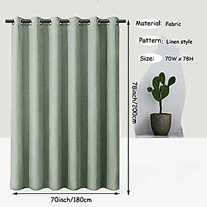 No Hooks Faux Linen Shower Curtain,Waterproof Fabric Shower Curtain Set,Hotel Grade,Heavy Duty,Machine Washable,70W x 78H (Green)