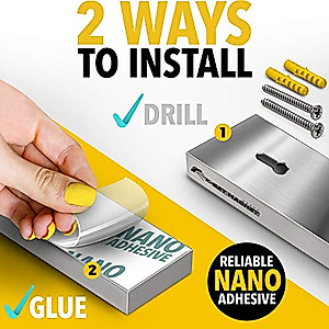 Knife Magnetic Strip with Adhesive – Magnetic Knife Holder for Wall no Screws – Magnetic Knife Block Use as Kitchen Utensil Holder, Knife Bar, Knife Rack, Kitchen Organizer and Tool Holder