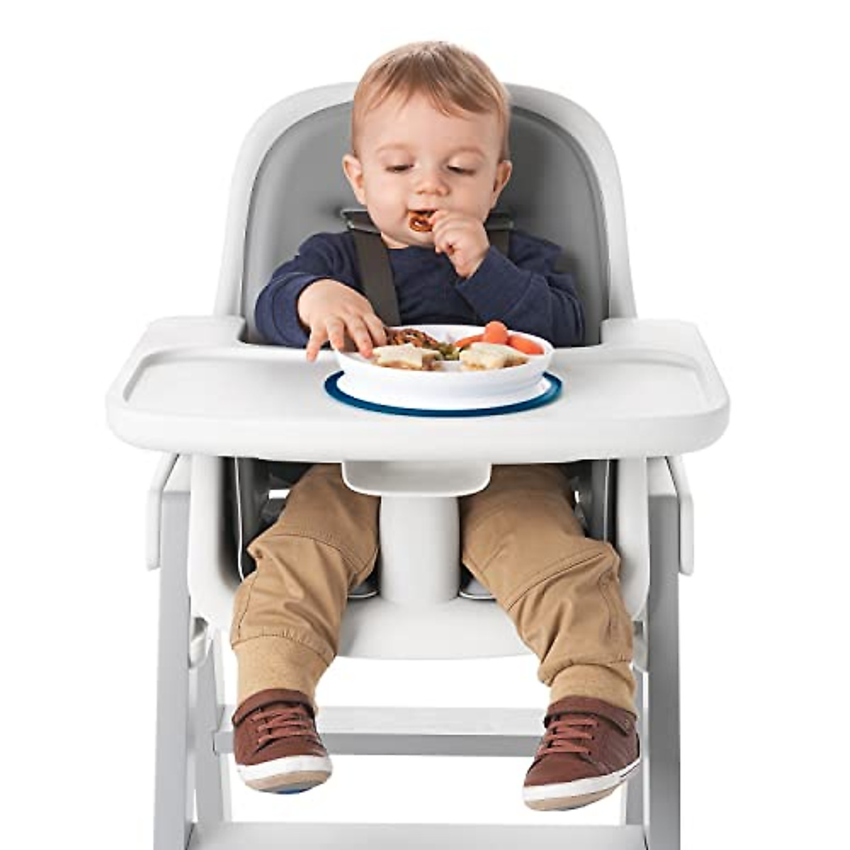 OXO Tot Stick & Stay Suction Divided Plate - Navy