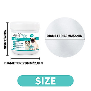 ALL FOR PAWS Dog Eye Wipes Ear Wash Pads Gentle Tear Stain Wipes for Dogs and Cats, Removes Dirt Crust and Discharge Natural Pet Wipes with Soothing Aloe Vera, 120 Counts