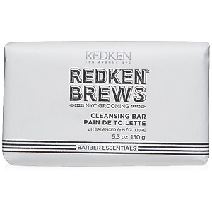 Redken Brews Cleanse Bar For Men, Soap For Face and Body, 5 Oz, Stocking Stuffer