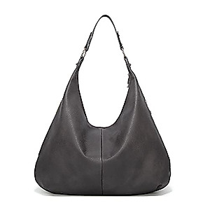 ROUROU Hobo Tote Bag for Women Soft Faux Leather Shoulder Bag Retro Satchel Zipper Closure Handbag Large Capacity Purse