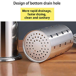 TangFuRen Utensil holder caddy for spoon Knife fork drying storage Cylinder Stainless steel Cutlery holder for kitchen and dining organizer