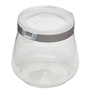37 oz. Plastic Food Storage Container by Home Basics | Secure Flip-Top Closure with Silicone Seal | Use to Store Rice, Flour, Sugar, Trail Mix and Other Dry Goods