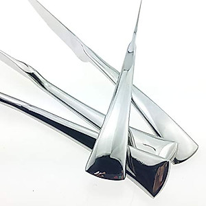 Uniturck Steak Knives 18/10 Heavy-Duty Stainless Steel Steak Knife Set of 6 for Chefs Commercial Kitchen - Great For BBQ Weddings - Dinners - Parties All Homes & Kitchens (Mirror Polished Silver)