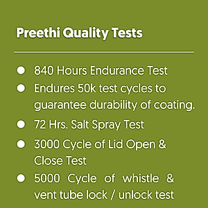 Preethi Hard Anodized Induction Base Outer Lid Pressure Cooker 5 Litres