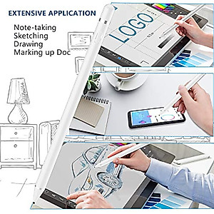 Active Stylus Pen for Touch Screens, Rechargeable Pencil Digital Stylus Pen Compatible with iPad and Most Tablet