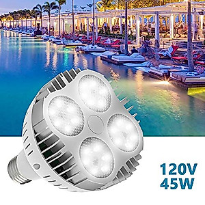 TFCFL LED Pool Light,45W Swimming Pool Light E26 Base Bulb 6000K Daylight White Square Lights for Pool Fountains Pond Spa Garden