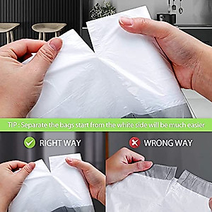 6 Gallon 100pcs Strong Drawstring Trash Bags Garbage Bags by Teivio, Bathroom Trash Can Bin Liners, Plastic Bags for home office kitchen, White