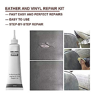 Advanced Leather Repair Gel, Professional DIY Leather and Vinyl Repair Kit, Leather Repair Cream (Black, 20ml)
