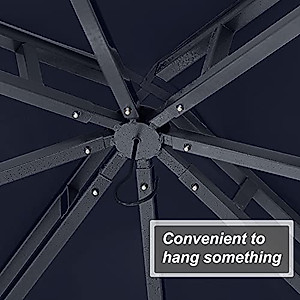 MASTERCANOPY Outdoor Garden Gazebo for Patios with Stable Steel Frame(10x12, Navy Blue)