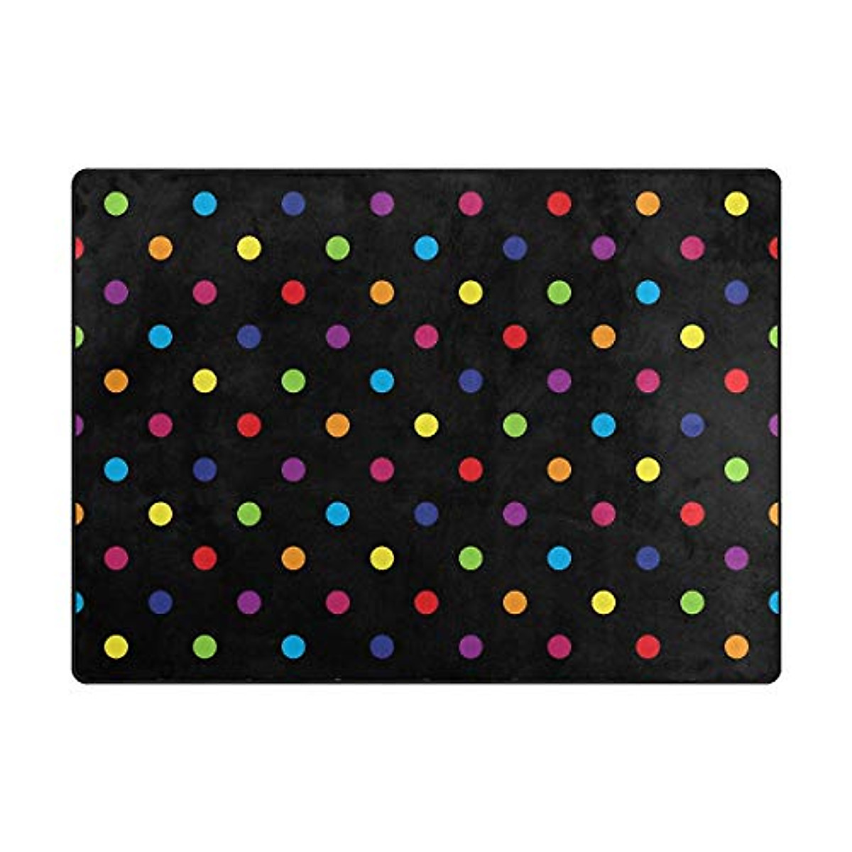 WIHVE Area Rugs for Bedroom Living Room Colorful Polka Dot Black Decorative Floor Rugs Large Rug 5 x 7 Feet