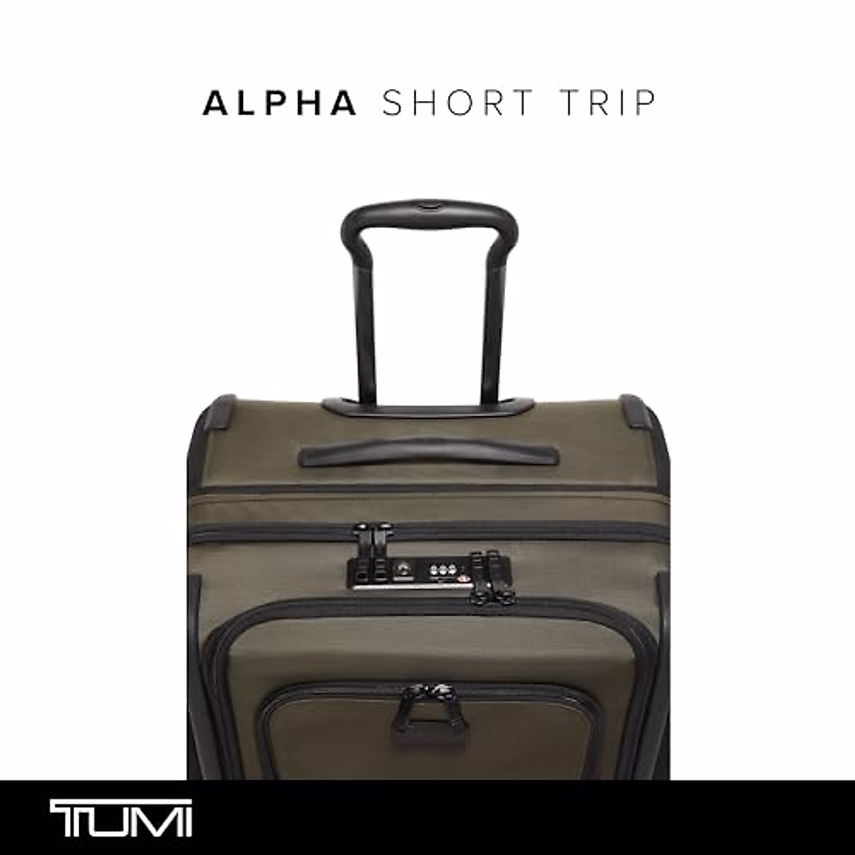TUMI Short Trip Expandable 4-Wheeled Packing Case - Carry-On Suitcase with Combination Lock & Removable Garment Sleeve - Olive Night