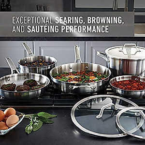 Calphalon 11-Piece Pots and Pans Set, Stainless Steel Kitchen Cookware with Stay-Cool Handles, Dishwasher Safe, Silver