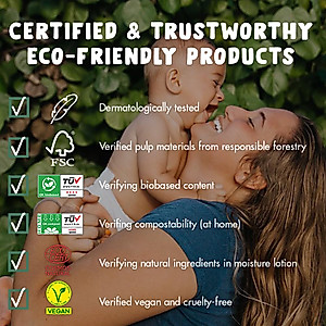 Eco by Naty Aloe Vera Baby Wipes – Plant Based Wipes, Compostable Baby and Newborn Hypoallergenic Wipes, Great for Baby Sensitive Skin (672 Count - 12 packs of 56)