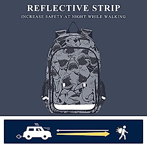 ALAZA Angry Shark Attack Fun Animal Laptop Backpack Purse for Women Men Travel Bag Casual Daypack with Compartment & Multiple Pockets