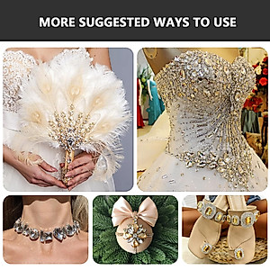 Dowarm White Sew on Rhinestones 104 PCS Mixed Shapes Glass Sew on Crystals for Crafts Metal Flatback Claw Gemstones for Jewelry Making Costumes Clothes Garment, Crystal Clear