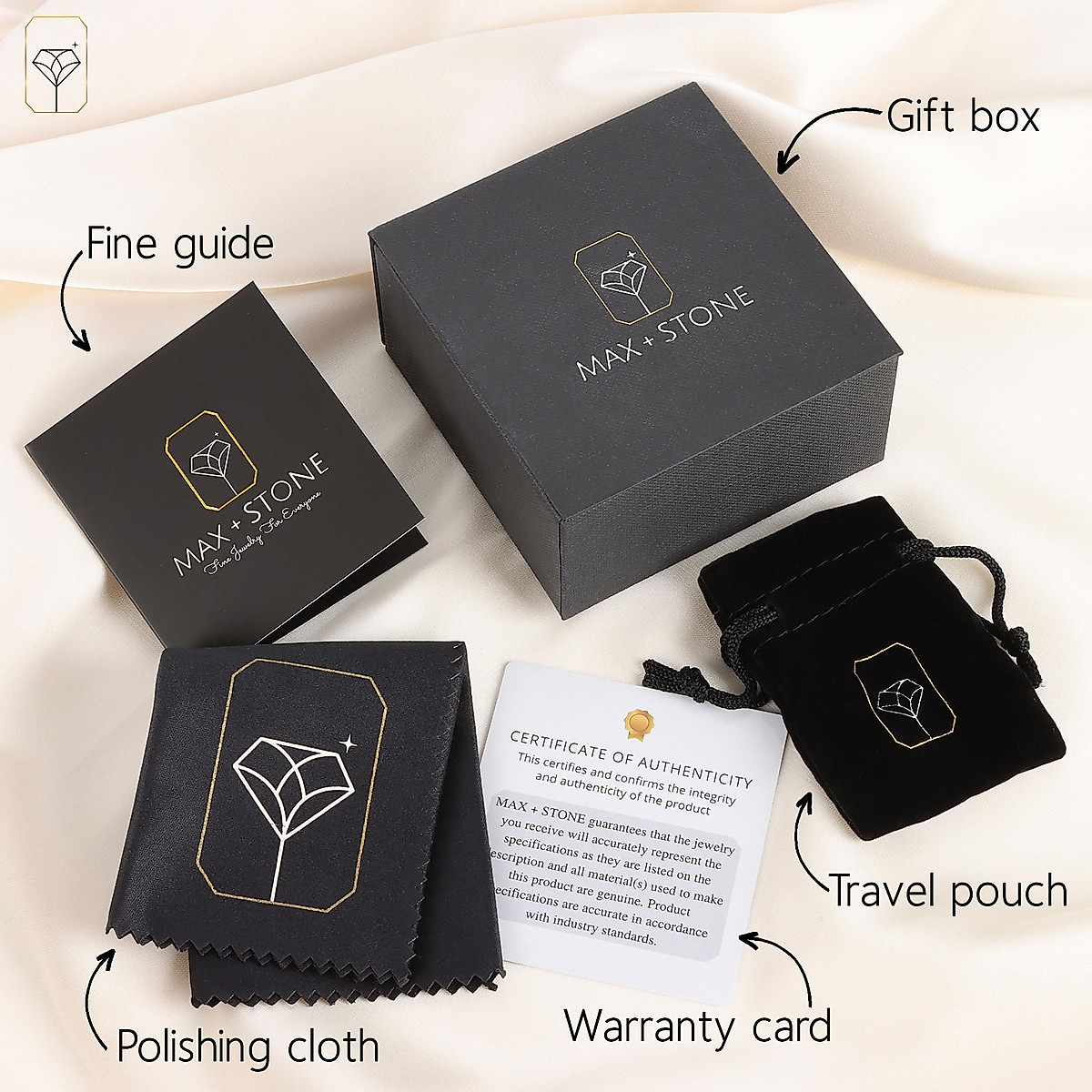 MAX + STONE Solid 14k Gold Hoop Earrings with Click Tops for Women | 1 Inch White Gold