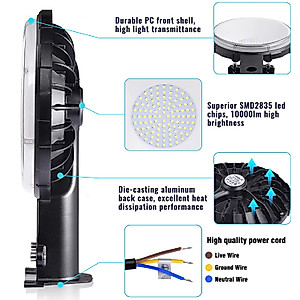 Ankishi LED Barn Light, Dusk to Dawn Outdoor Lighting with 100W 12000LM 5000K Daylight, IP65 Waterproof Area Street Light for Barns Street Yard Garage Warehouse Outdoor Security Flood Lights(2Pack)