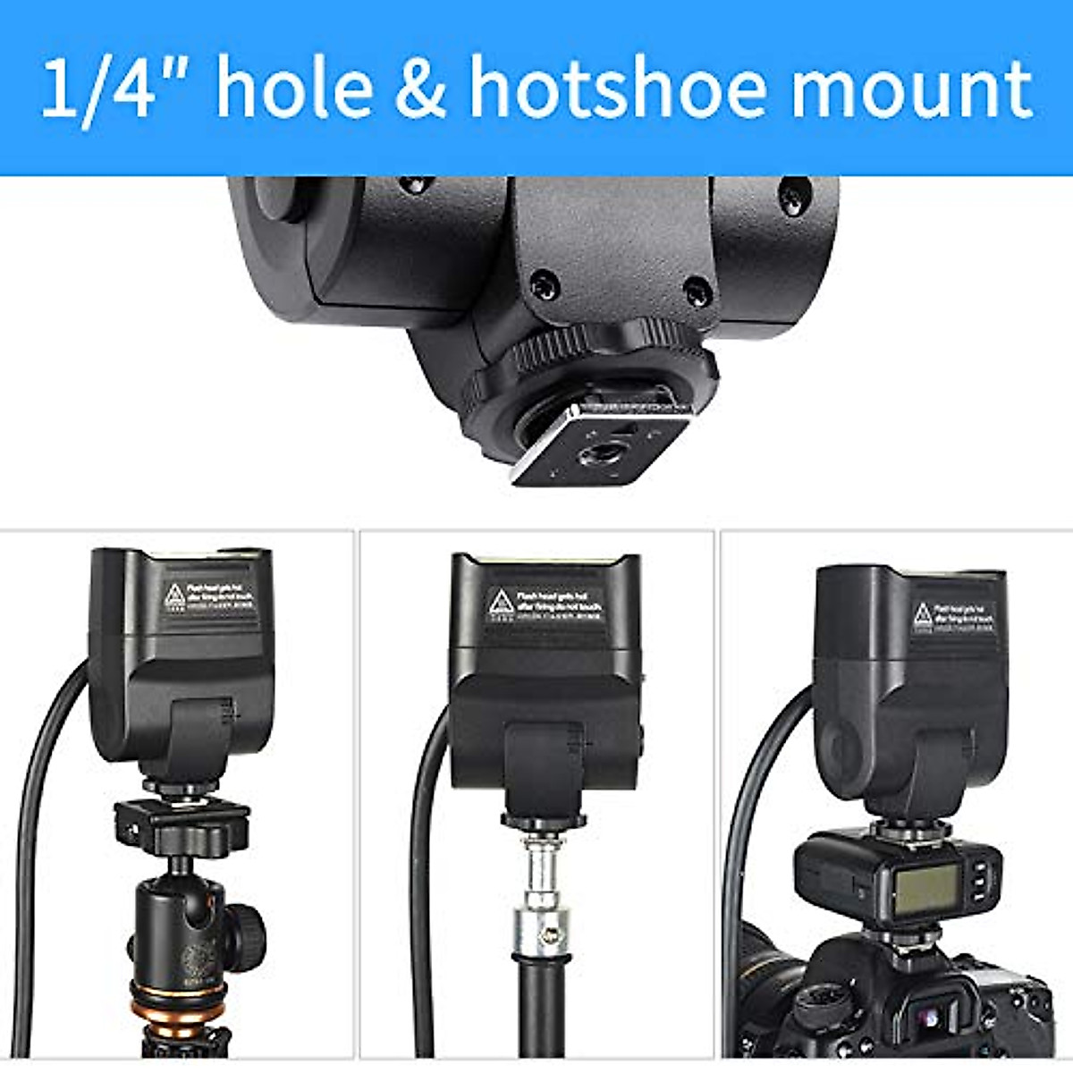 Godox EC200 Extension Flash Head 200W for Godox AD200/ AD200Pro Pocket Flash, 2M Extend Power Cable, Works with AD200/ AD200Pro Bare Bulbs Head and Speedlite Head