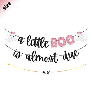A little Boo Is Almost Due Banner for Halloween Girl Baby Shower Pink Black Girl Halloween Party Decorations