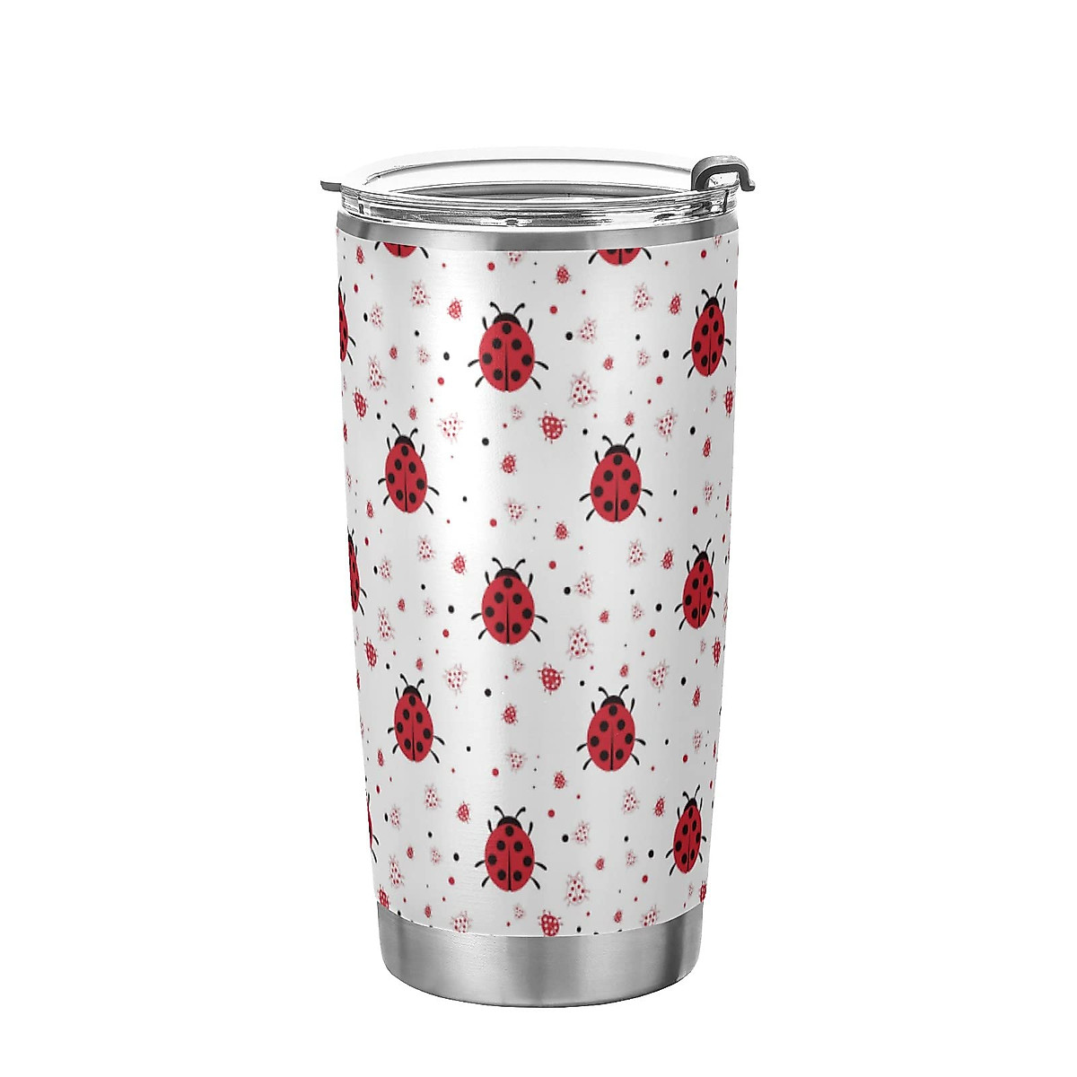 ALAZA Ladybugs Tumbler with Lids and Straws,Reusable Stainless Steel Vacuum Insulated Tumbler Cup,Iced Coffee Travel Mug Water Bottle 20oz(590ml) 47