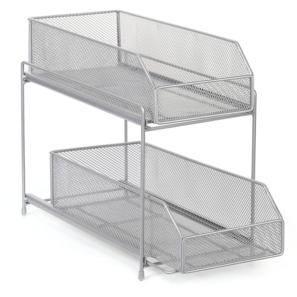 MOOACE 2 Tier Under Sink Organizer, Bathroom Kitchen Countertop Under Sink Cabinet Organizer with Sliding Storage Drawer