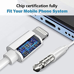 2 Pack Aux Cord for iPhone, [Apple MFi Certified] 3.3ft Lightning to 3.5mm Audio Cable Compatible with iPhone 14/13/12/11/XR/XS/X/8/7/6/iPad to Car Home Stereo Speaker Headphone,Support All iOS